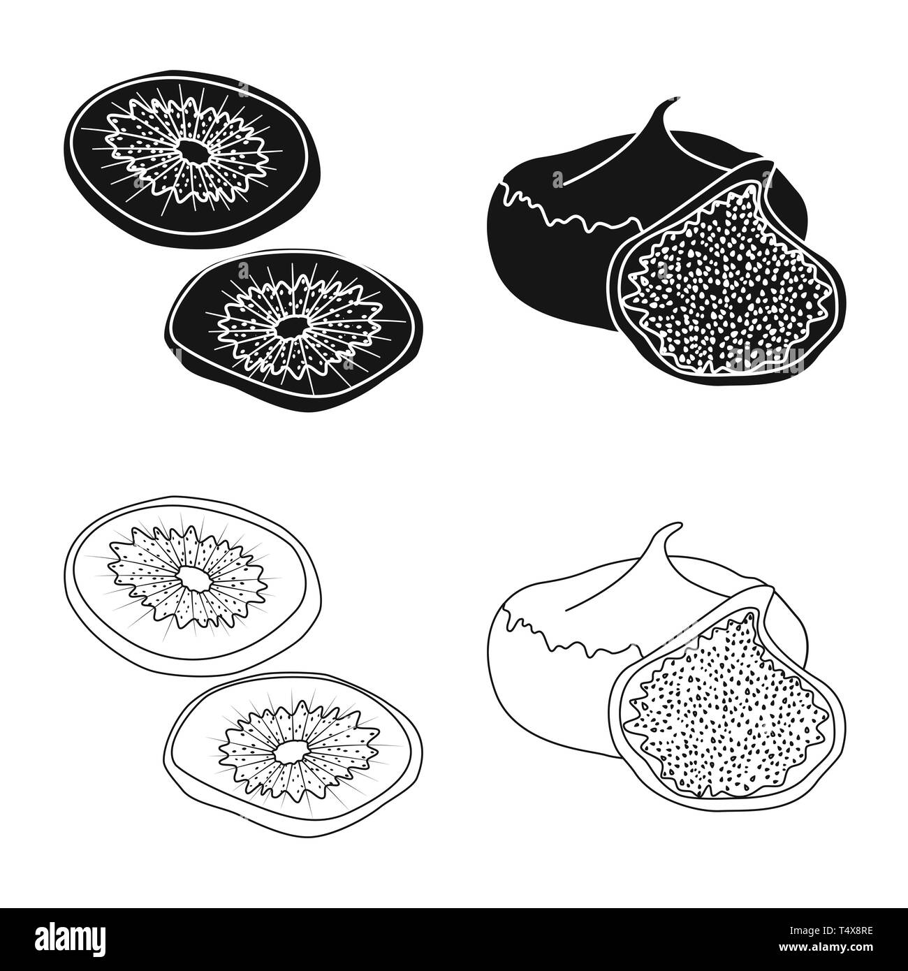 Vector illustration of food and raw logo. Collection of food and nature ...