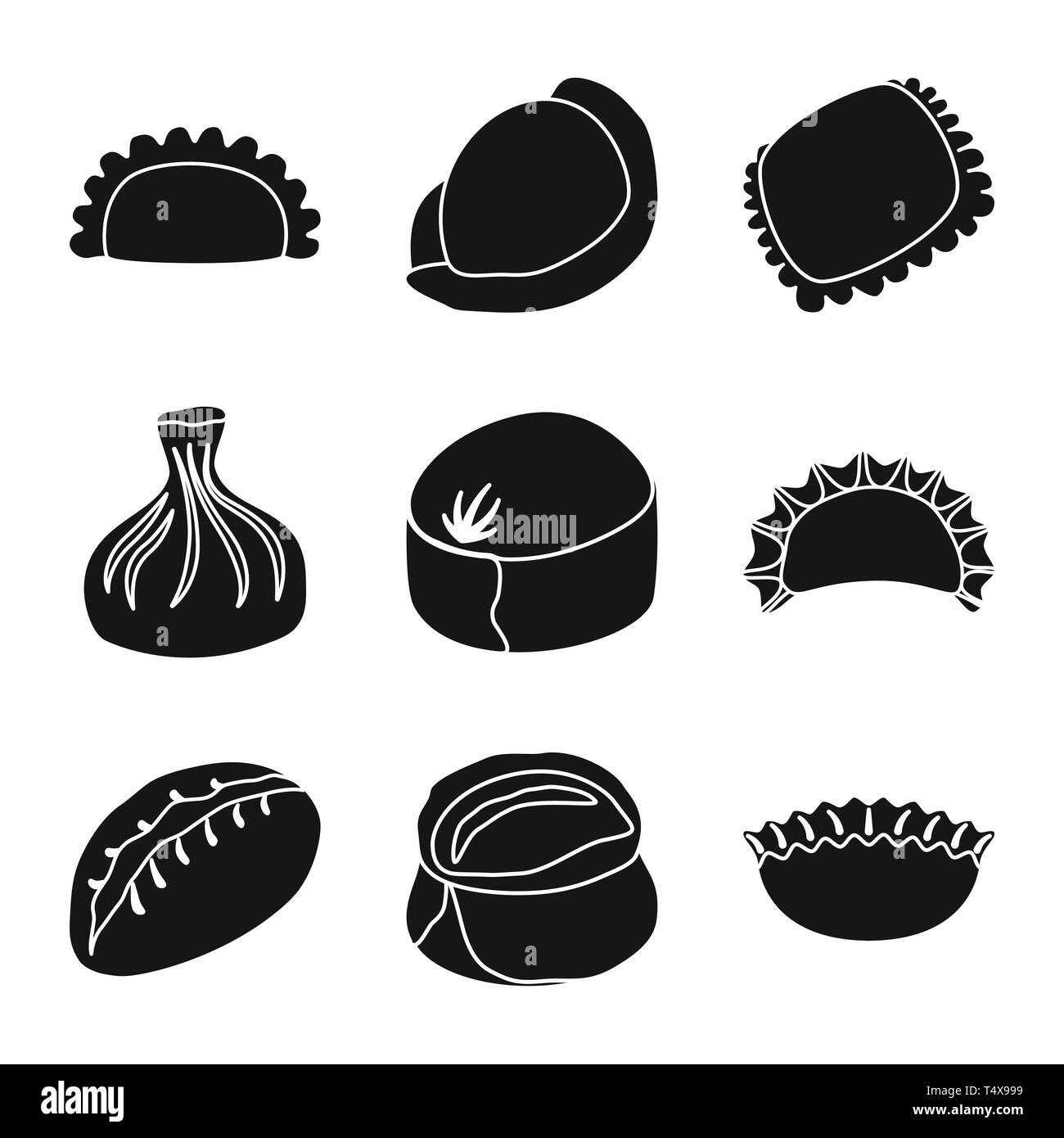 Vector illustration of cuisine and appetizer symbol. Collection of ...