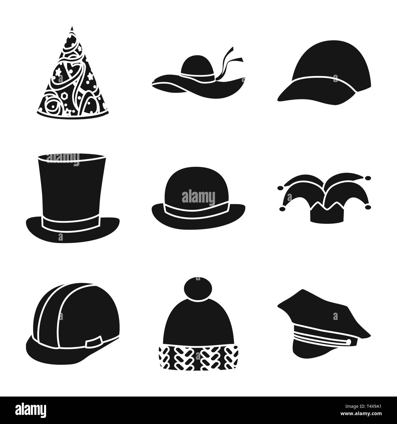 Vector design of beanie and beret sign. Set of beanie and napper stock ...
