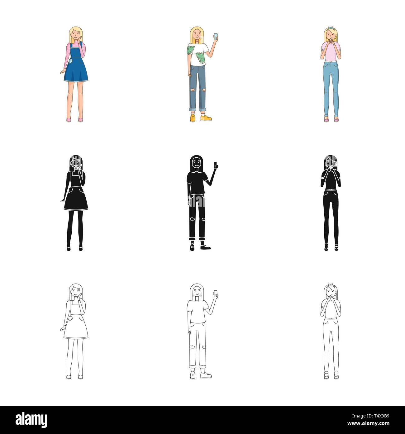 Vector illustration of posture and mood symbol. Collection of posture ...