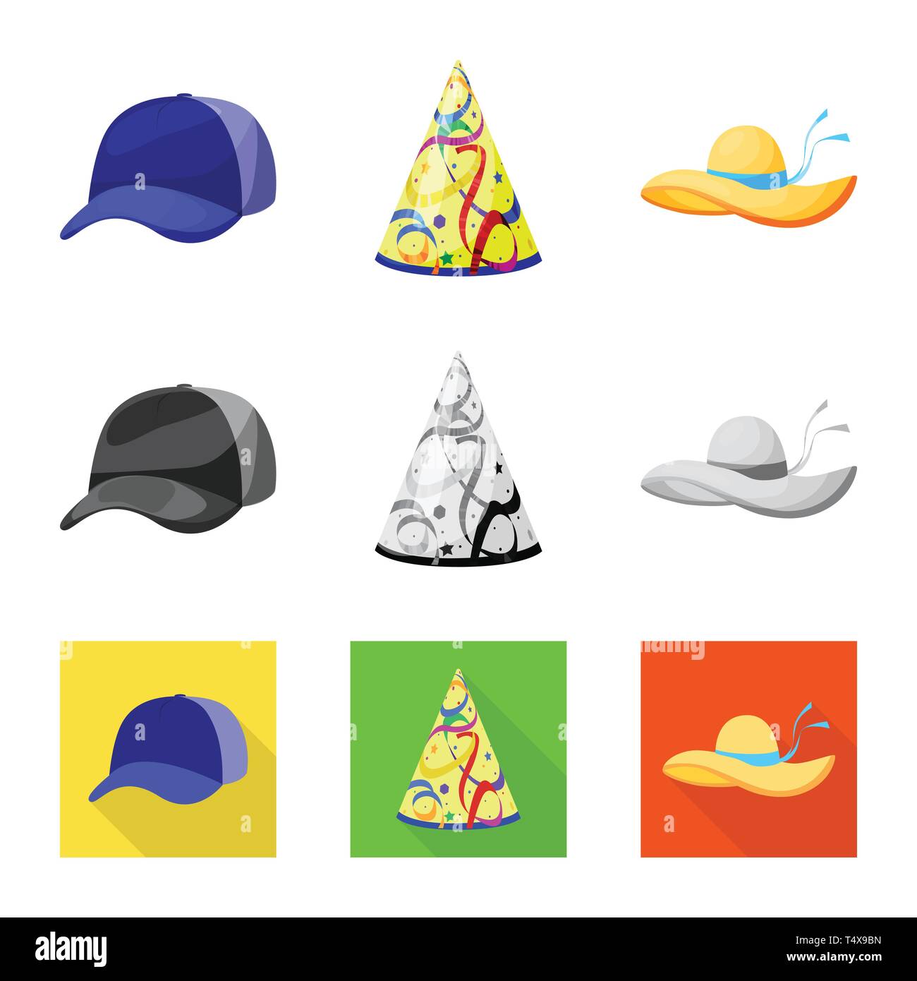 Vector illustration of clothing and cap icon. Set of clothing and beret ...