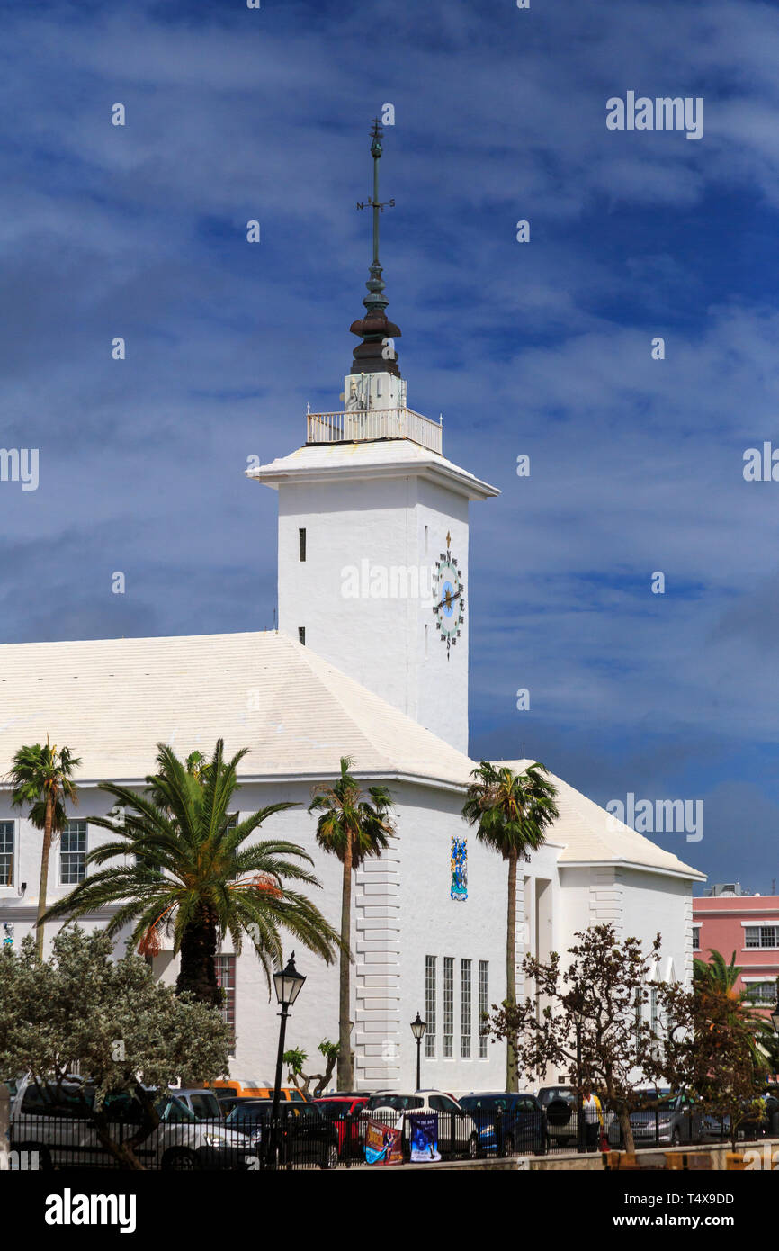 Bermuda, Hamilton, British Colonial Architecture, City Hall Stock Photo ...