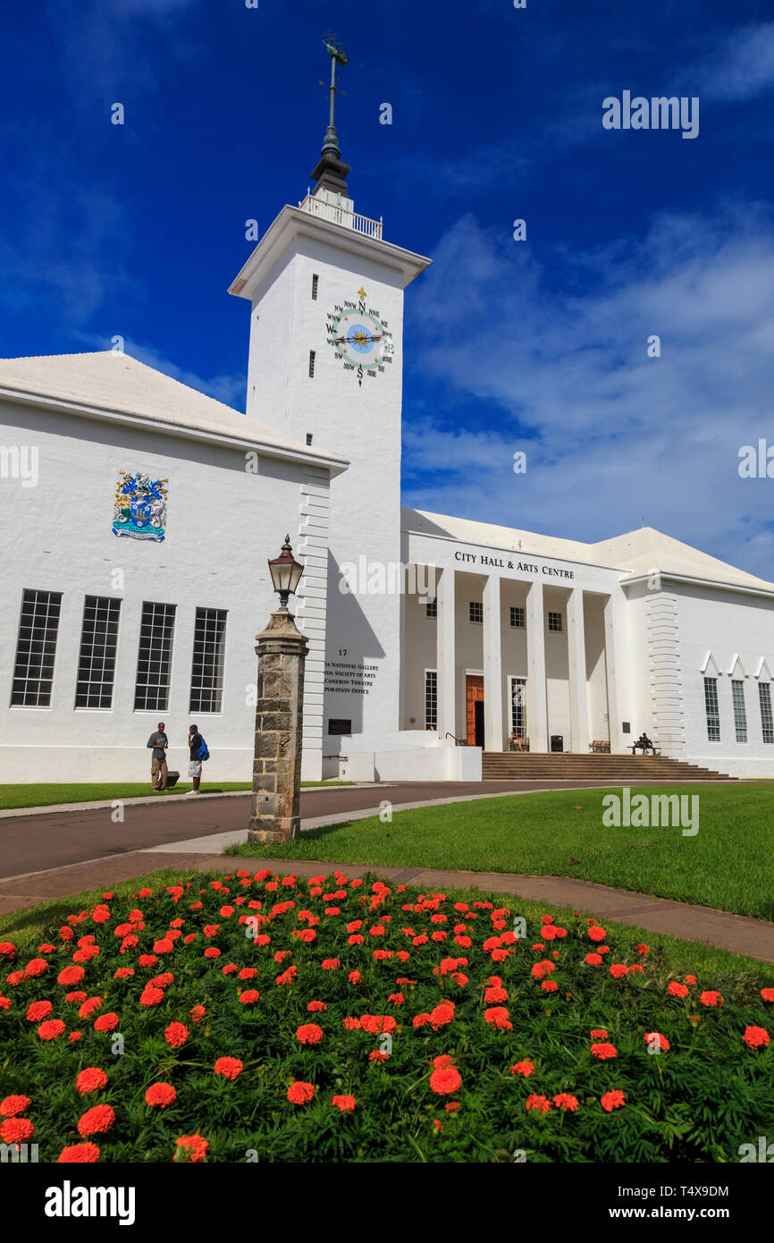 Bermuda, Hamilton, British Colonial Architecture, City Hall Stock Photo ...