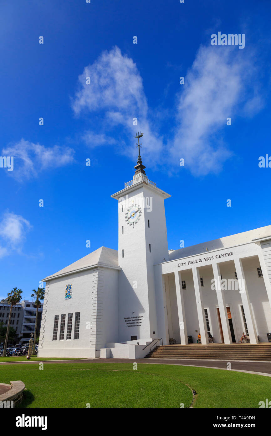 Bermuda, Hamilton, British Colonial Architecture, City Hall Stock Photo ...