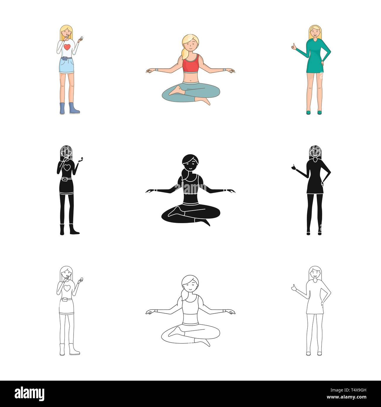 Vector design of posture and mood logo. Collection of posture and ...