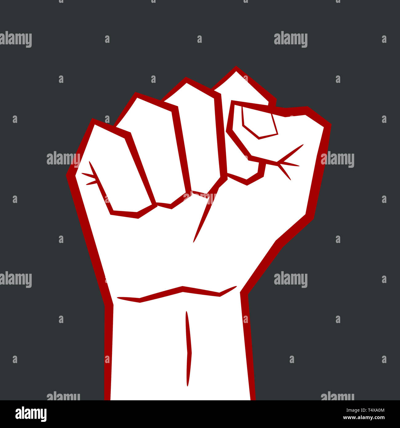 Illustration of protest by aggressive male fist symbol Stock Photo - Alamy