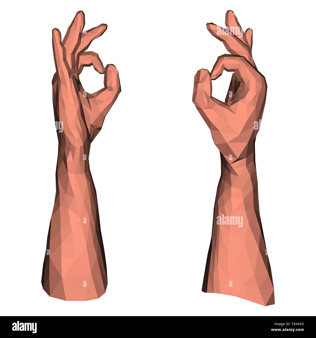 Ok symbol expressing by abstract geometric low poly hand signal Stock ...