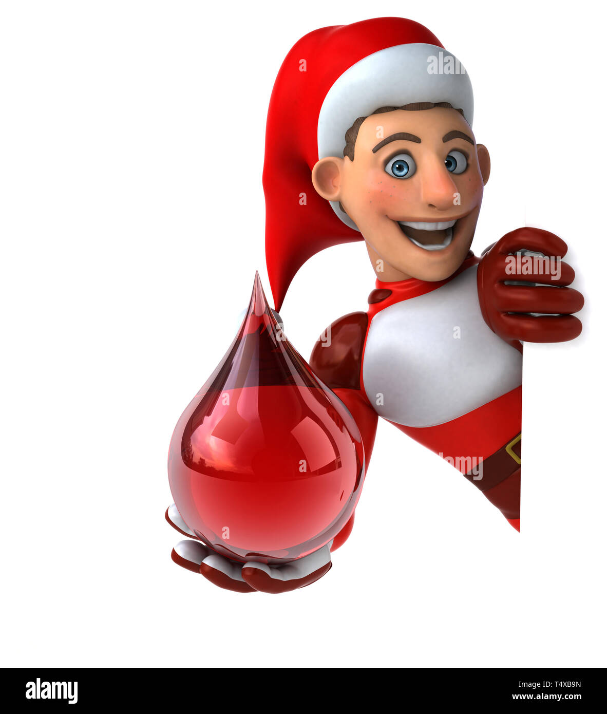 Fun Super Santa Claus - 3D Illustration Stock Photo - Alamy