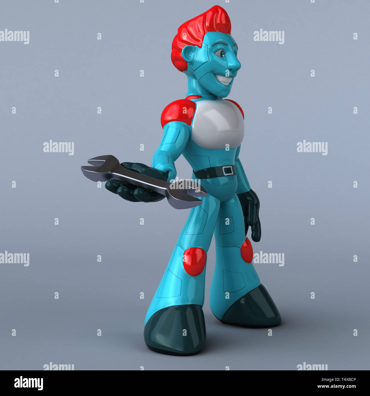 Red Robot - 3D Illustration Stock Photo - Alamy