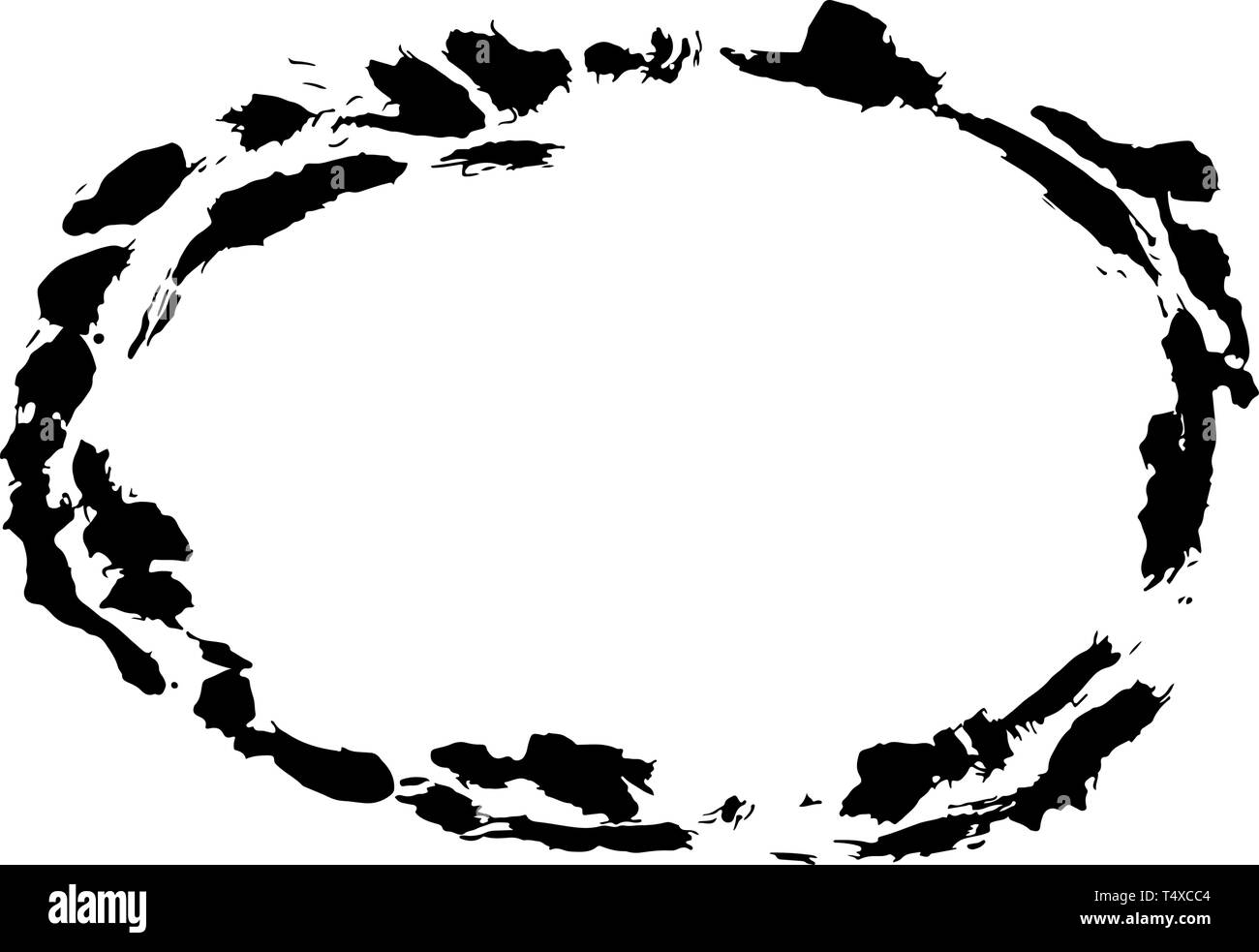 Vector Dry brush frames. Hand drawn artistic frames. Black and white ...