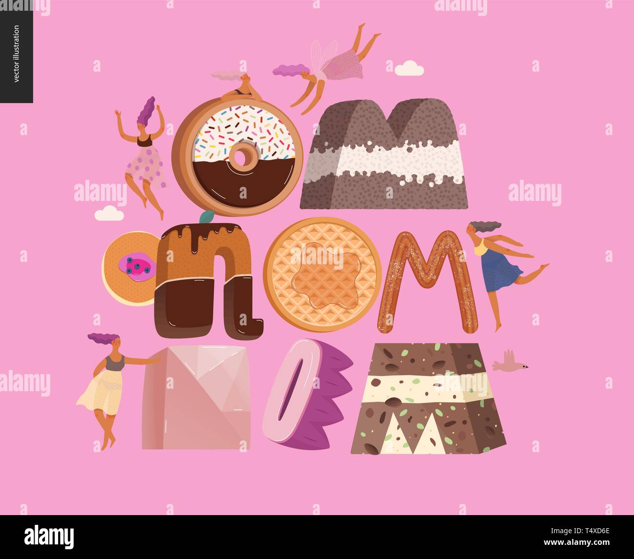 Om nom Stock Vector Images - Alamy