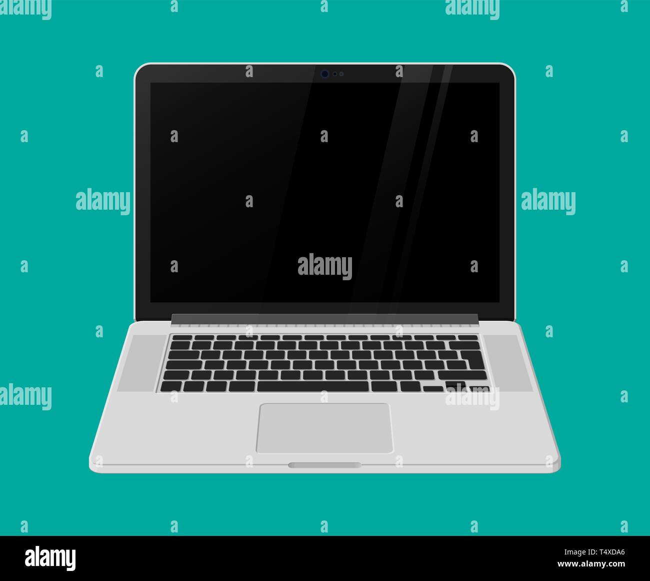 Laptop front view. Mobile computer. Notebook electronic device. Vector ...
