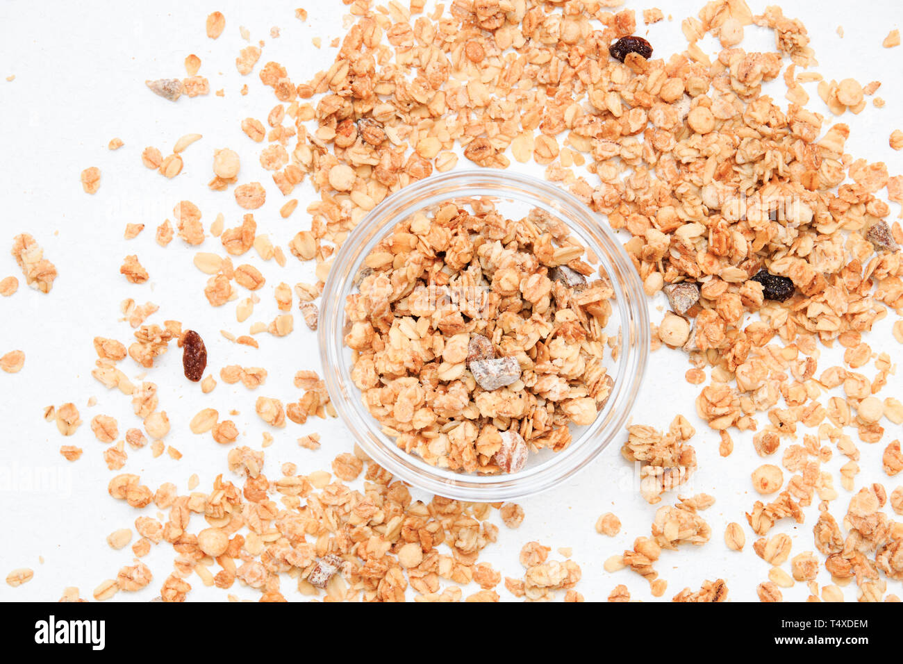 Crispy muesli dry Breakfast isolated on white background selective ...