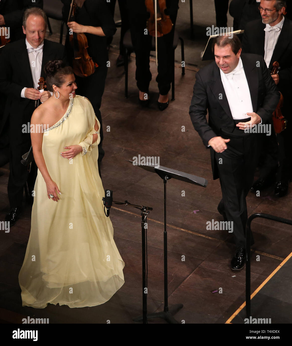 PARIS, FRANCE - MAY 10, 2015 : Anna Netrebko in concert at theatre des ...