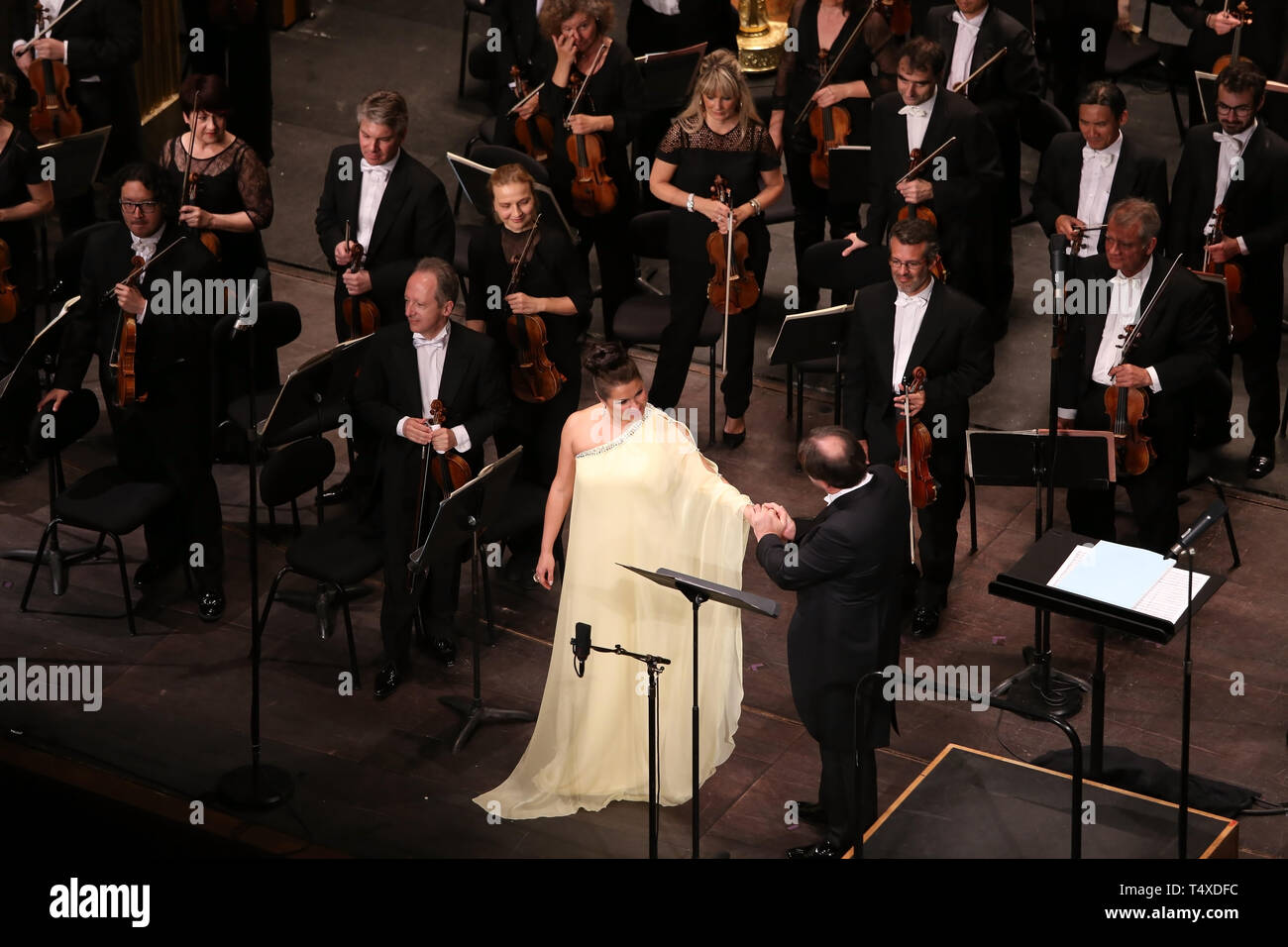 PARIS, FRANCE - MAY 10, 2015 : Anna Netrebko in concert at theatre des ...
