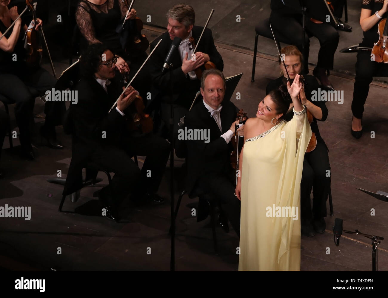 PARIS, FRANCE - MAY 10, 2015 : Anna Netrebko in concert at theatre des ...