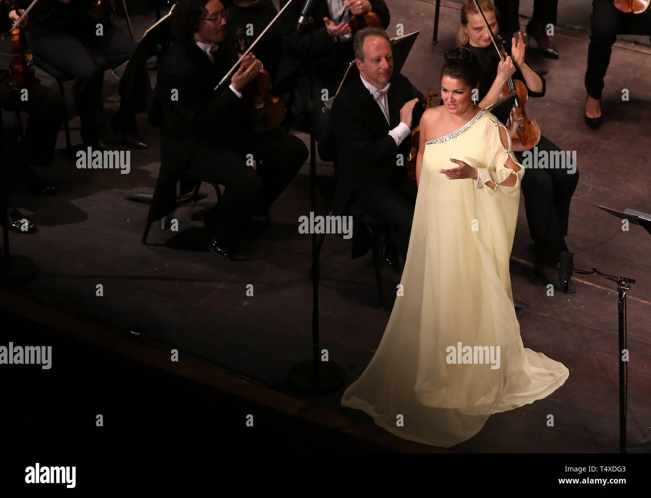 PARIS, FRANCE - MAY 10, 2015 : Anna Netrebko in concert at theatre des ...