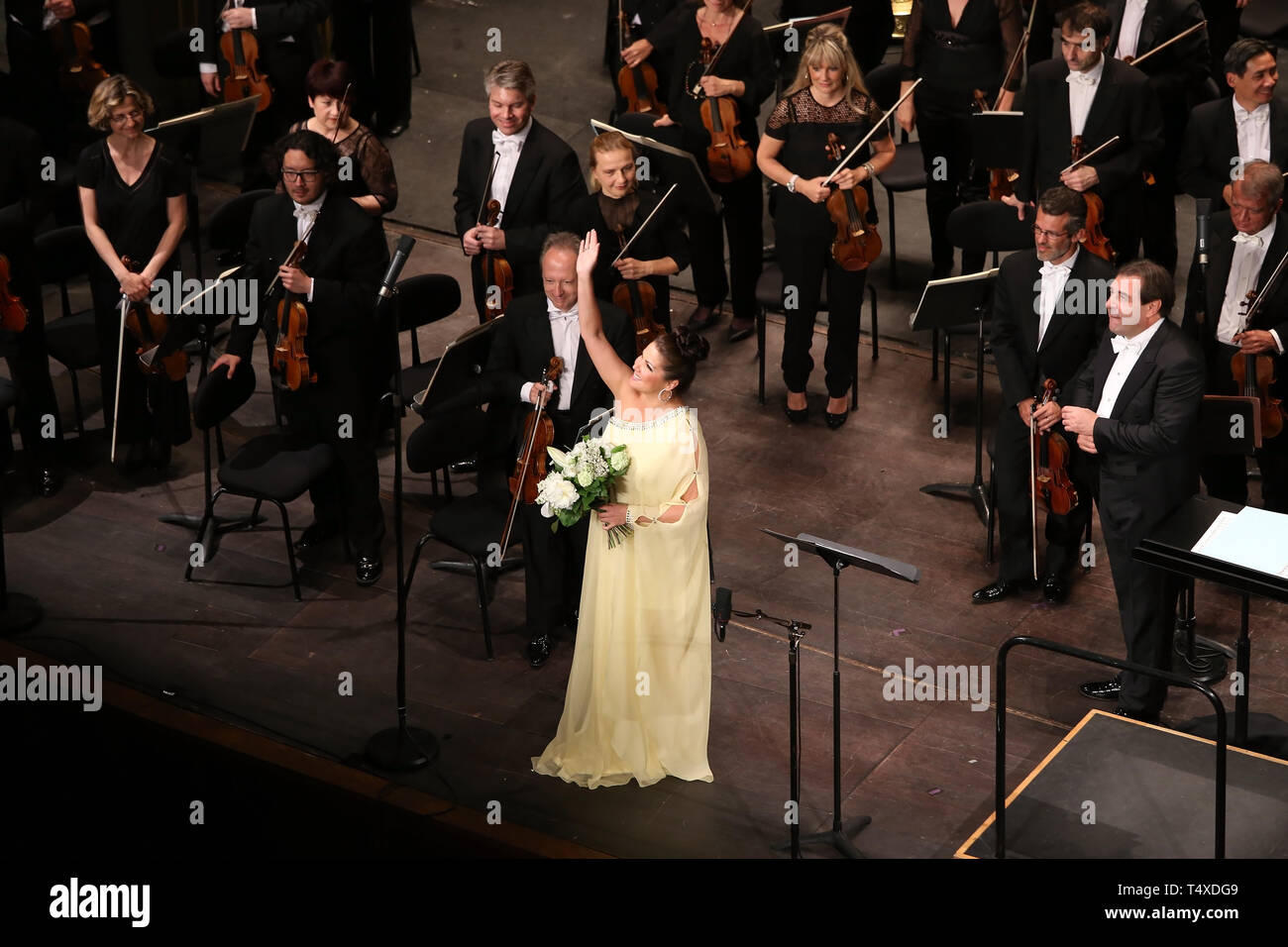 PARIS, FRANCE - MAY 10, 2015 : Anna Netrebko in concert at theatre des ...