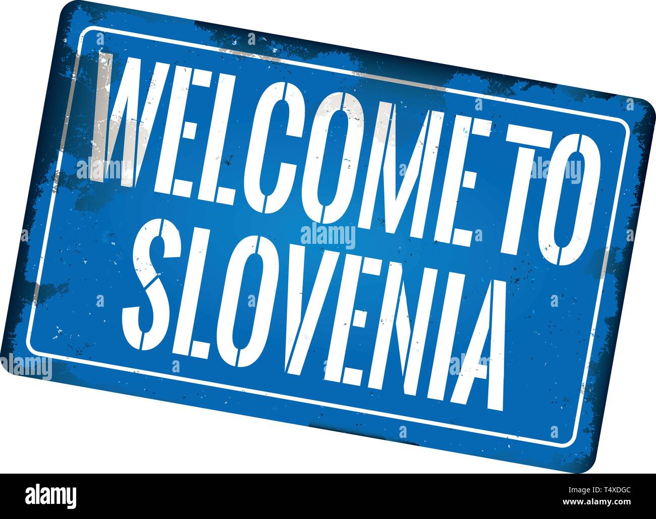 Welcome to slovenia vintage rusty metal sign on a white background ...