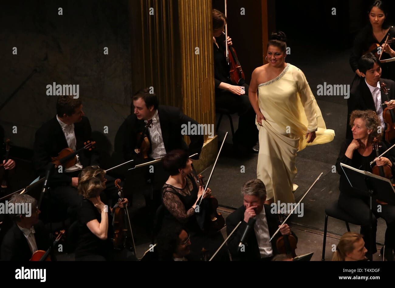 PARIS, FRANCE - MAY 10, 2015 : Anna Netrebko in concert at theatre des ...