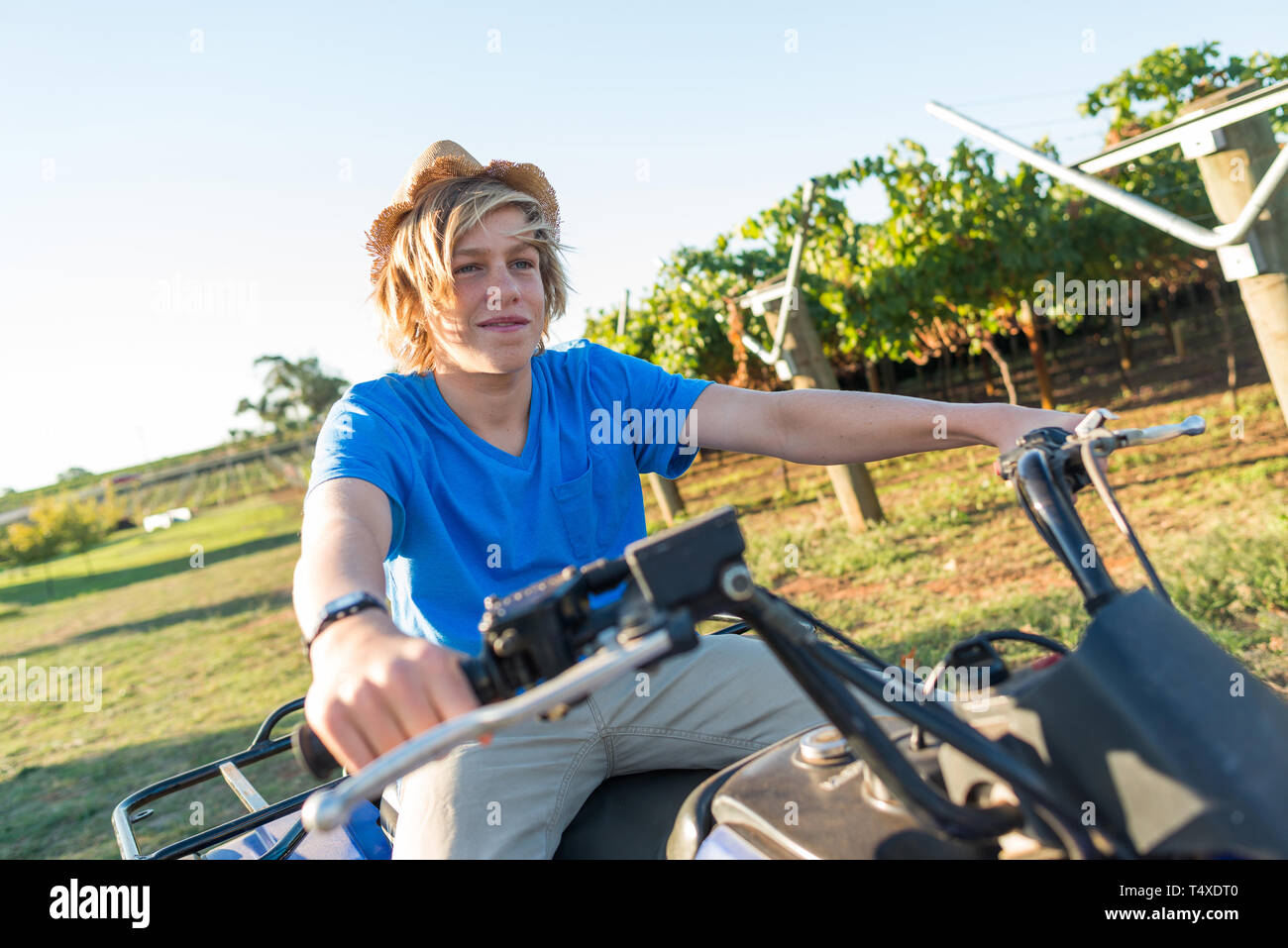 Farmer riding driving vintage hi-res stock photography and images - Alamy
