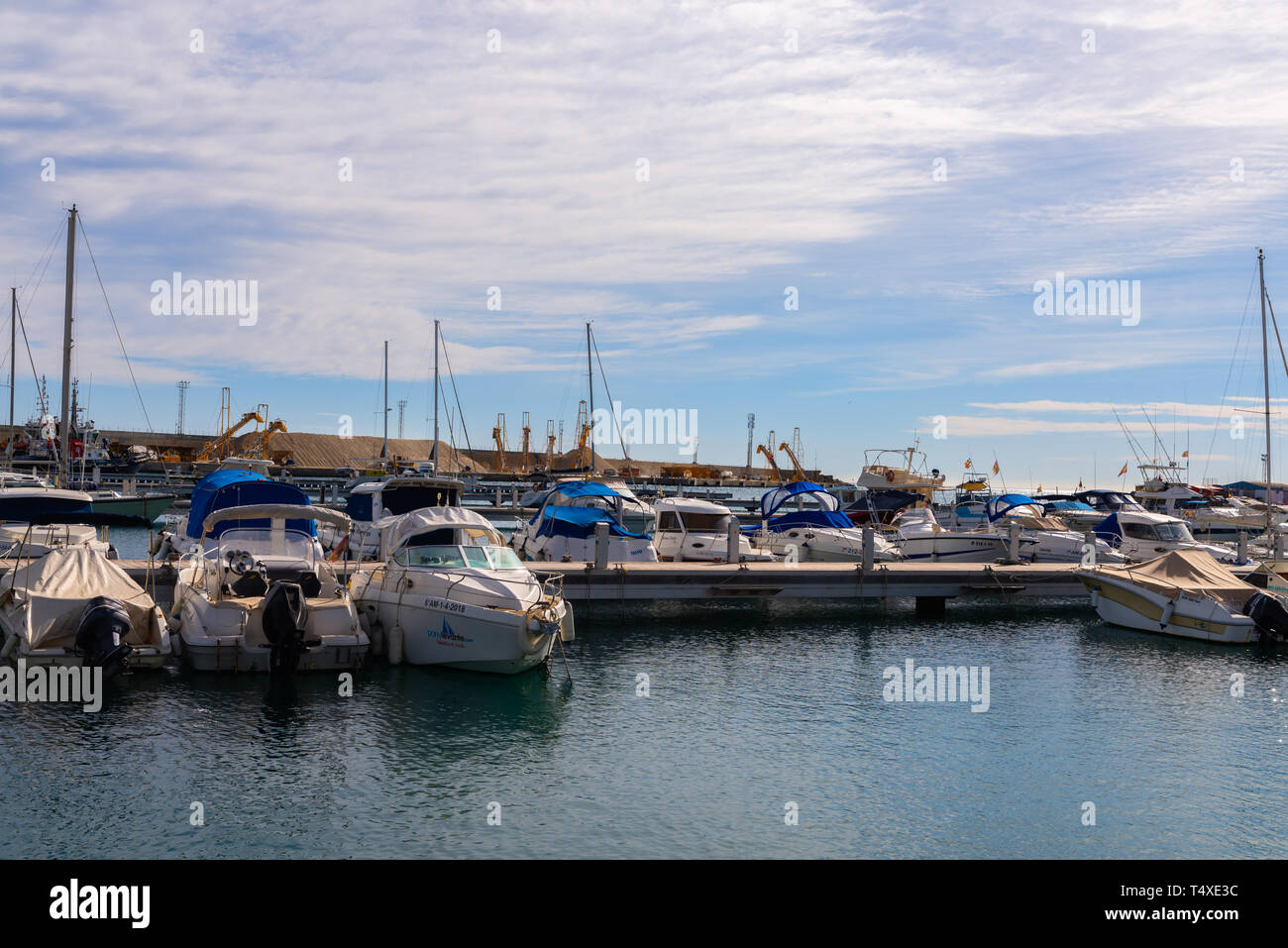 GARRUCHA, SPAIN - JANUARY 23, 2019 A beautiful marina with luxury ...