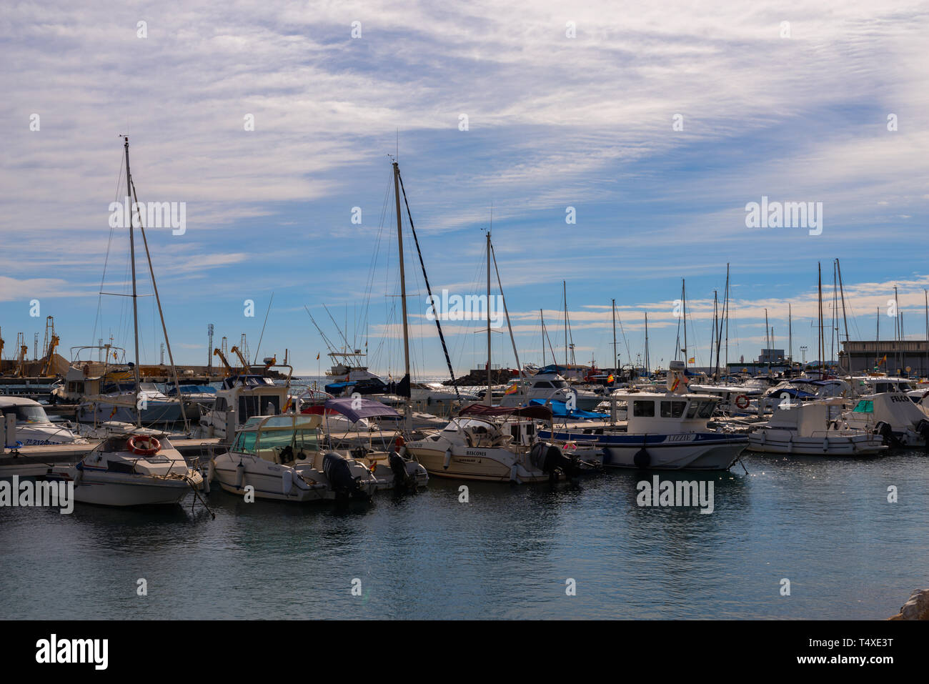 GARRUCHA, SPAIN - JANUARY 23, 2019 A beautiful marina with luxury ...