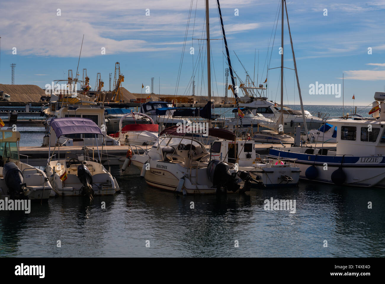 GARRUCHA, SPAIN - JANUARY 23, 2019 A beautiful marina with luxury ...