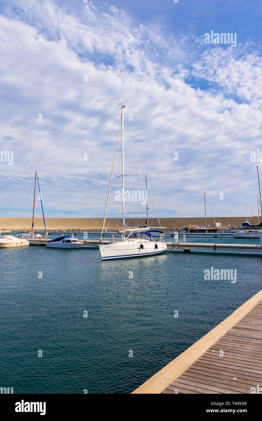 GARRUCHA, SPAIN - JANUARY 23, 2019 A beautiful marina with luxury ...