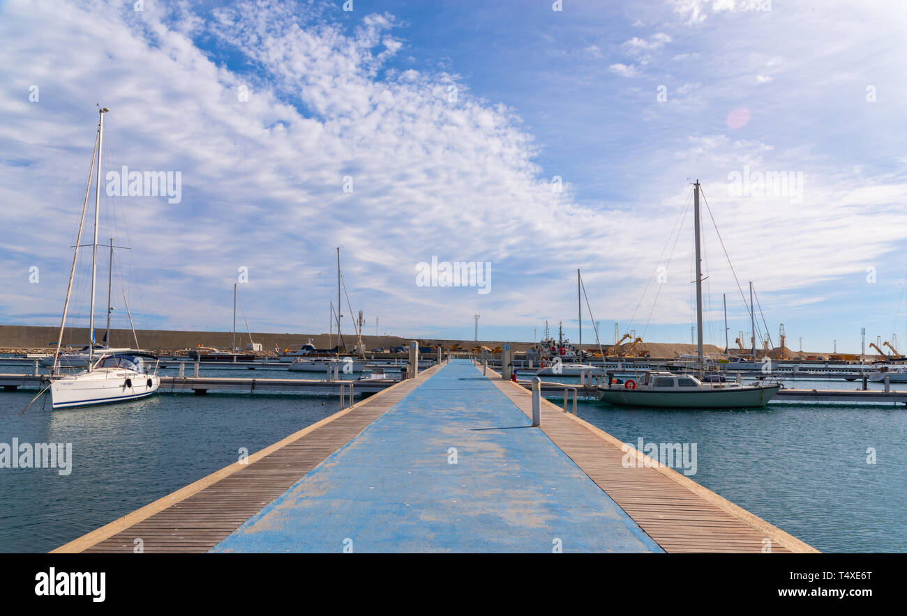 GARRUCHA, SPAIN - JANUARY 23, 2019 A beautiful marina with luxury ...
