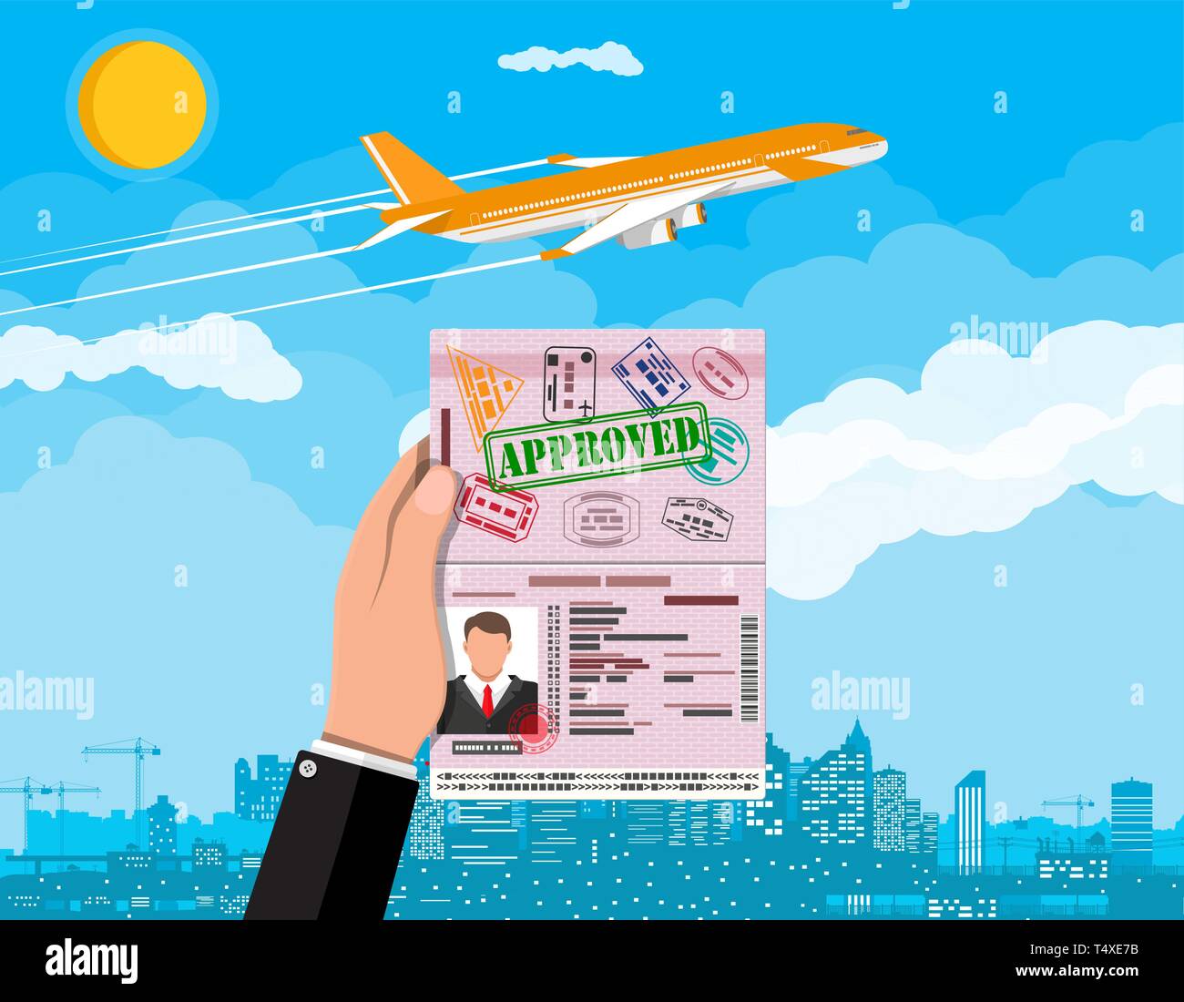 Identity card, national id card, passport card with visas stamps in ...