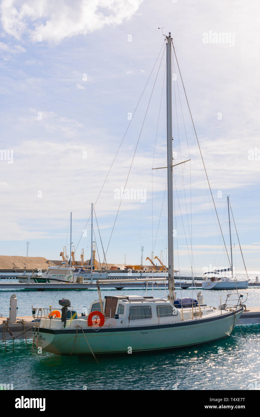 GARRUCHA, SPAIN - JANUARY 23, 2019 A beautiful marina with luxury ...