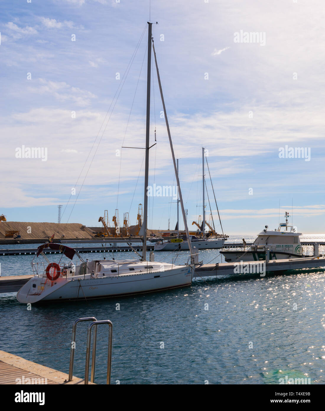 GARRUCHA, SPAIN - JANUARY 23, 2019 A beautiful marina with luxury ...