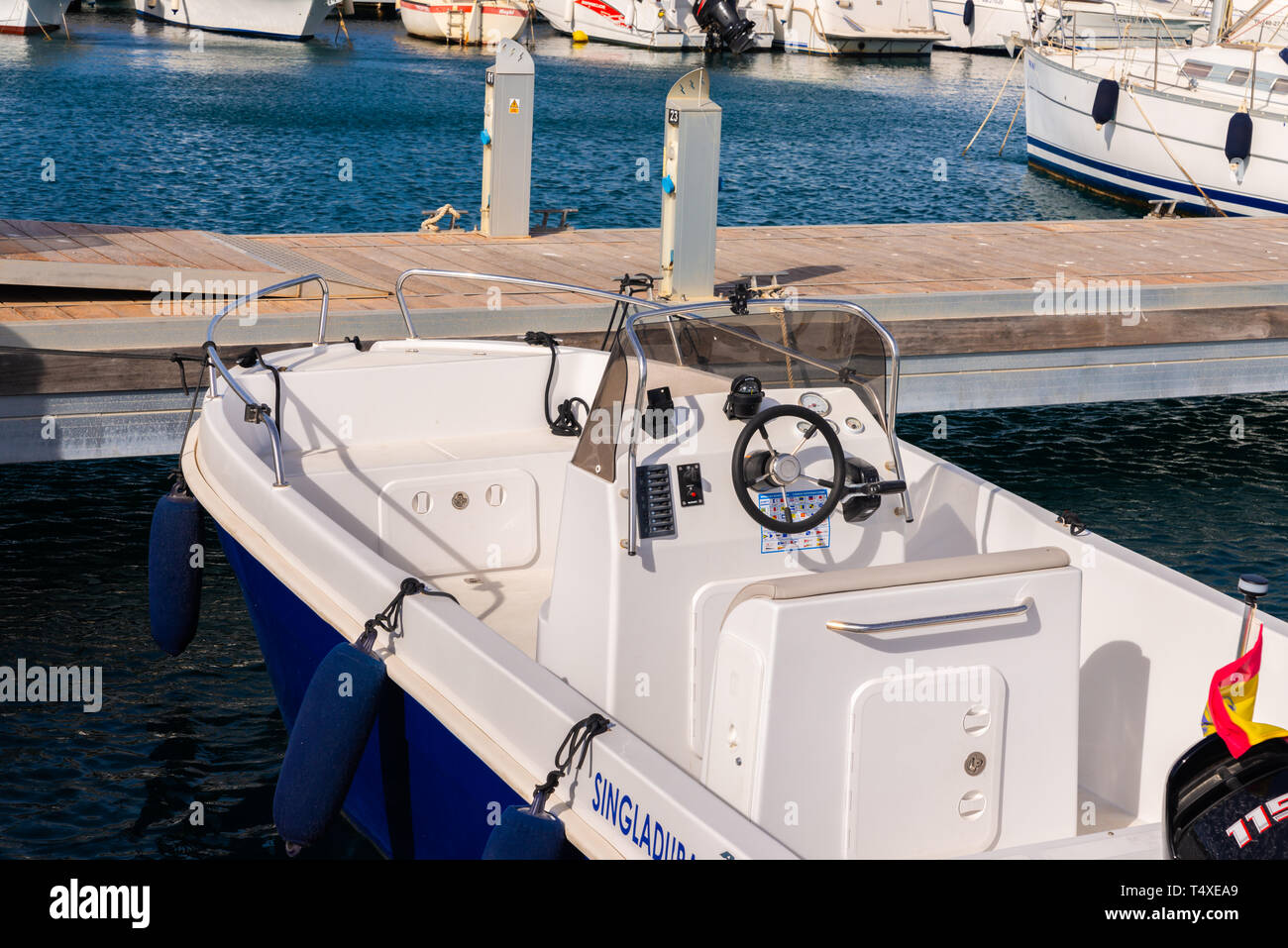 GARRUCHA, SPAIN - JANUARY 23, 2019 A beautiful marina with luxury ...