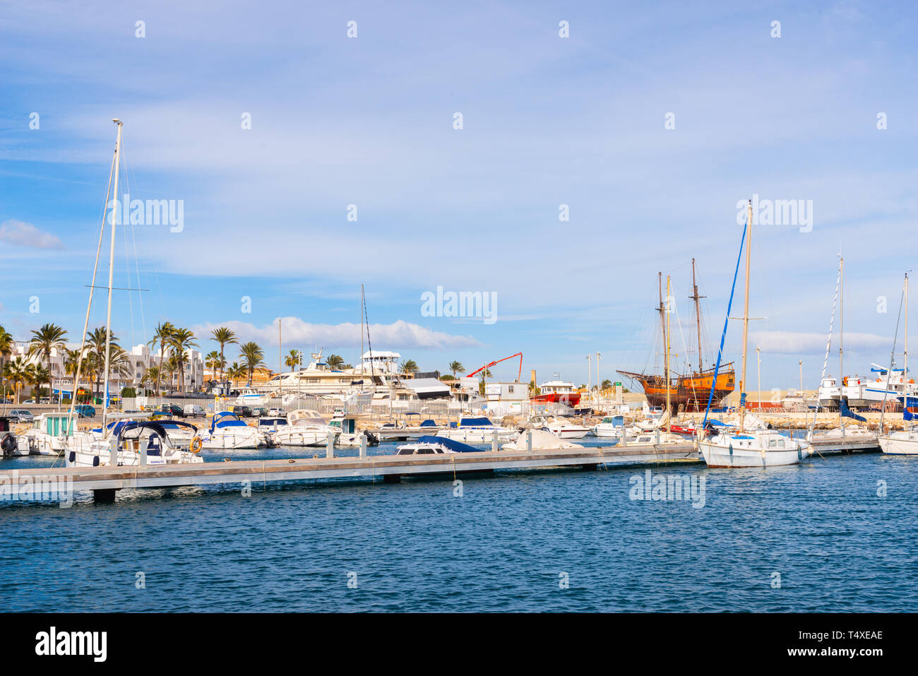 GARRUCHA, SPAIN - JANUARY 23, 2019 A beautiful marina with luxury ...
