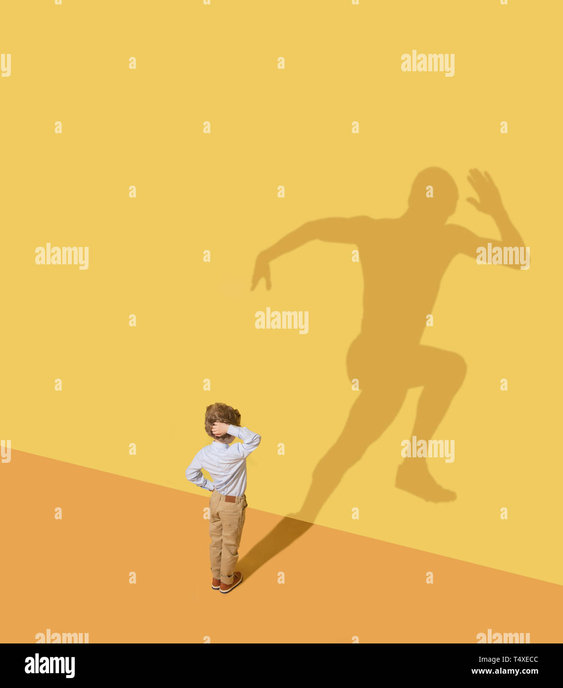 The highest speed. Childhood and dream concept. Conceptual image with ...