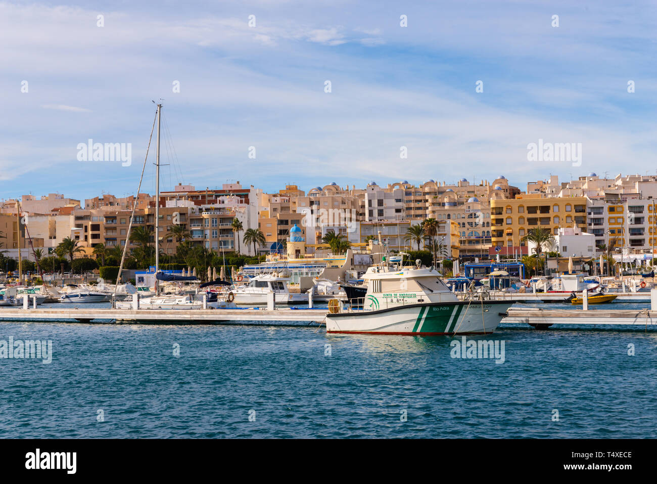 GARRUCHA, SPAIN - JANUARY 23, 2019 A beautiful marina with luxury ...