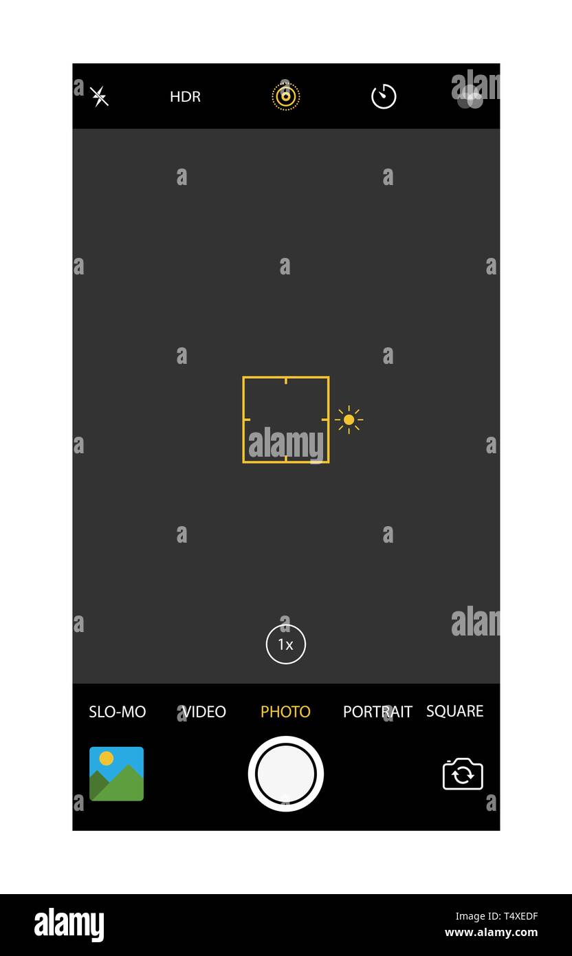 Modern smartphone camera application. User interface of camera ...