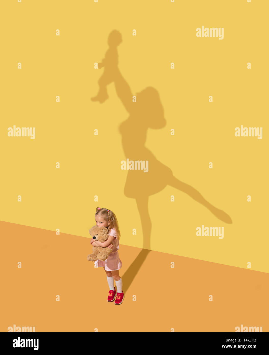 Show you the whole world. Childhood and dream concept. Conceptual image ...