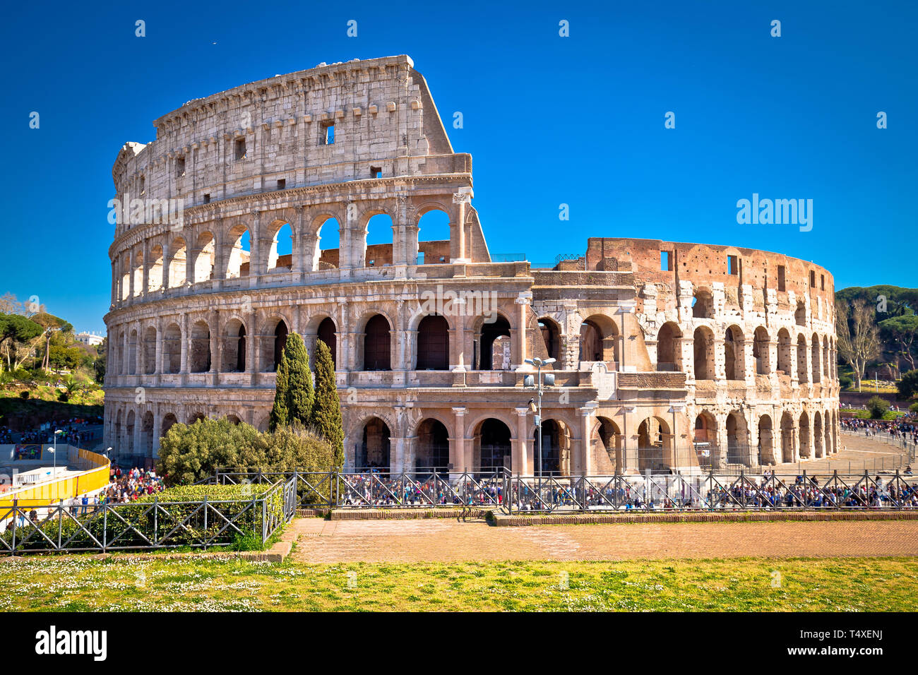 Colosseum of Rome scenic view, famous landmark of eternal city, capital ...