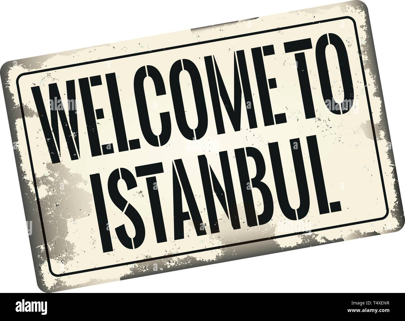 Welcome to istanbul vintage rusty metal sign on a white background ...