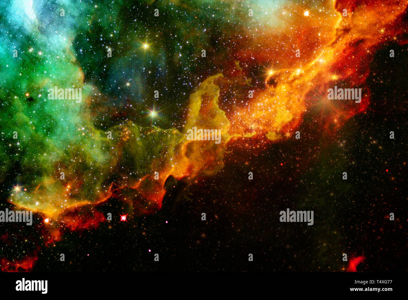 Beautiful galaxy and cluster of stars in the space night. Elements of ...