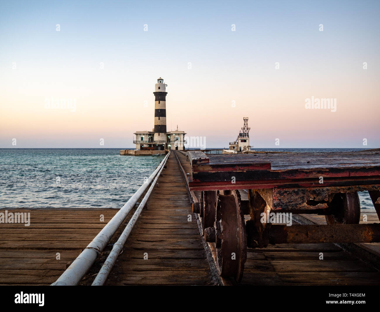Daedalus light house, Red Sea, Egypt Stock Photo - Alamy