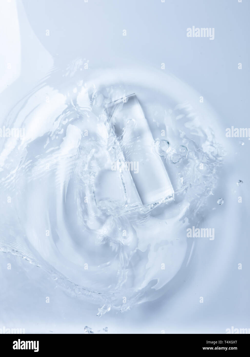 water splash with ripple from top view Stock Photo - Alamy