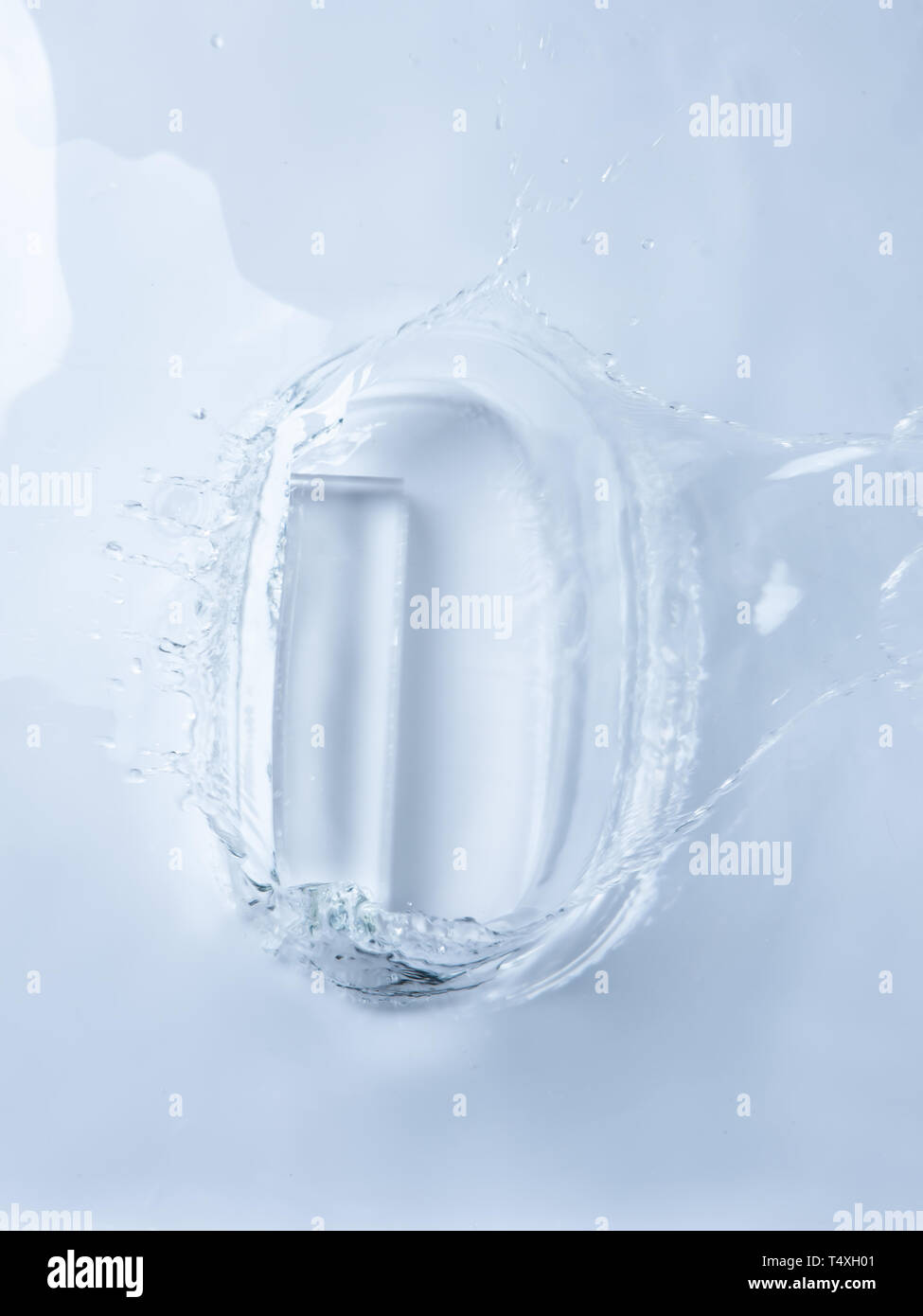 water splash with ripple from top view Stock Photo - Alamy