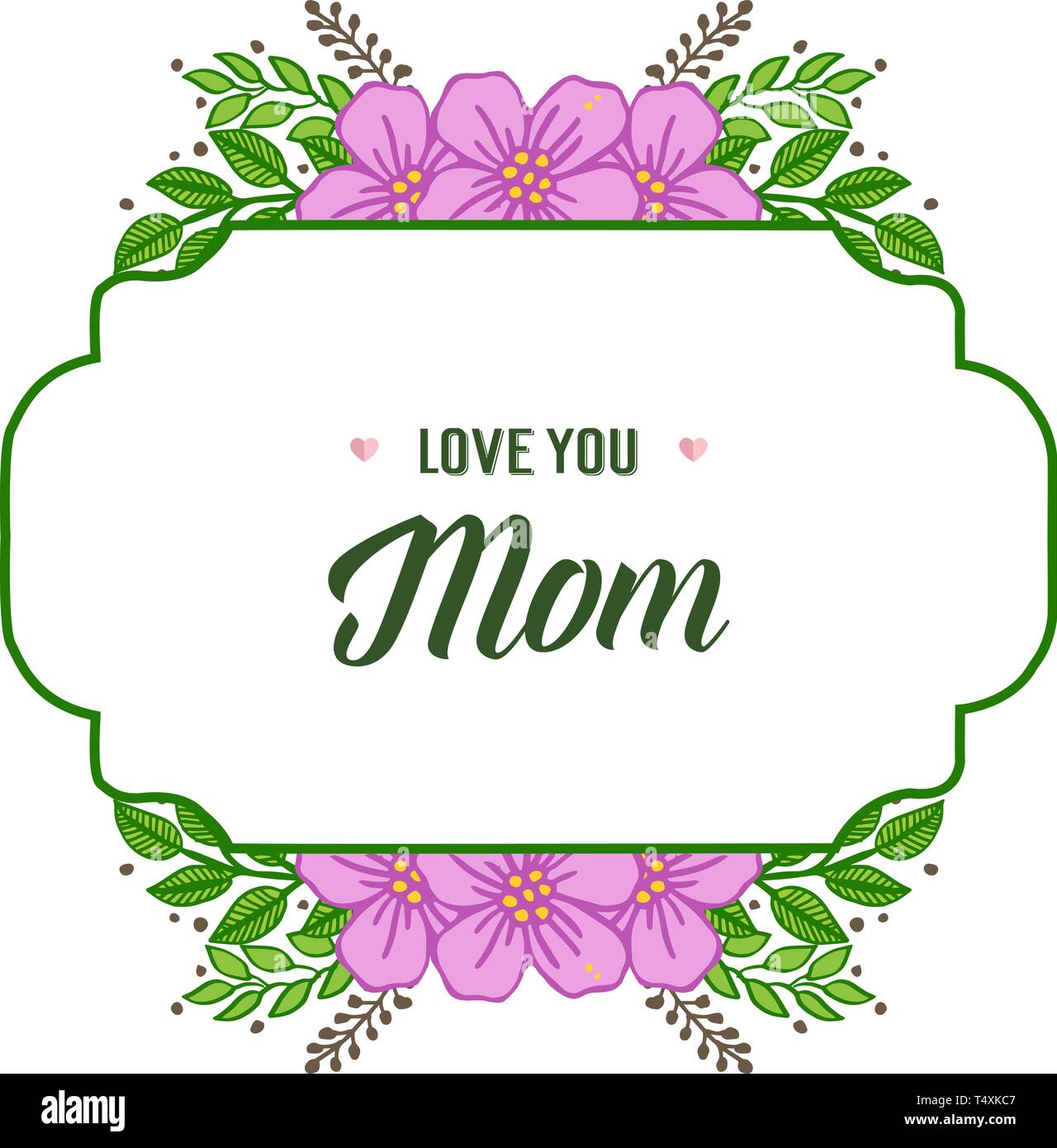 Vector illutration beautiful bright wreath frame with best mom hand ...