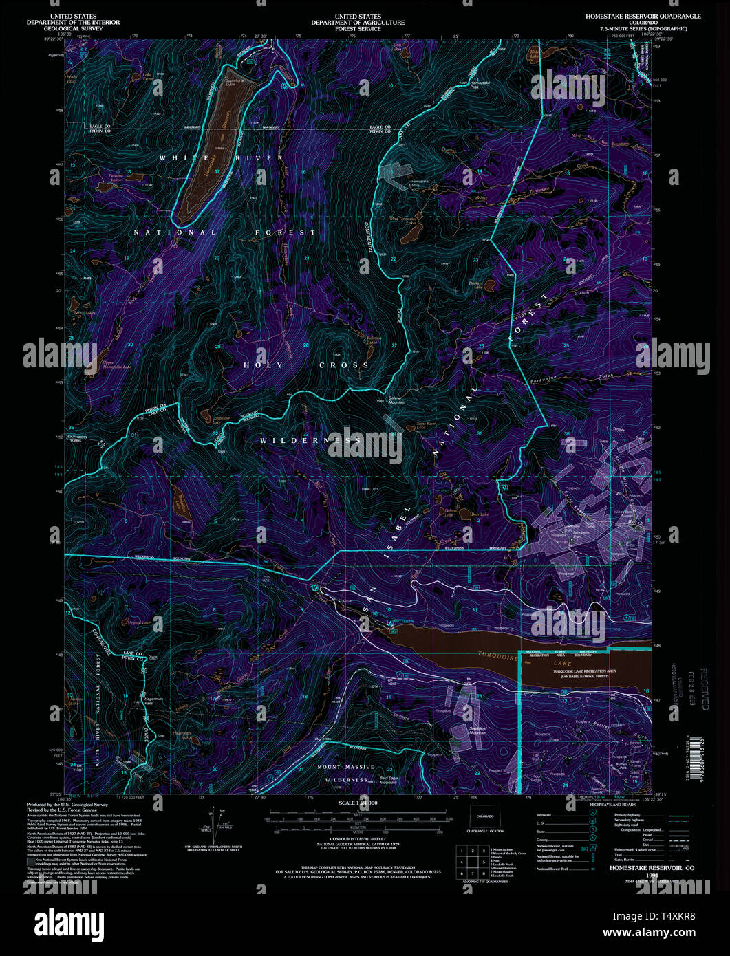 USGS TOPO Map Colorado CO Homestake Reservoir 233311 1994 24000 ...