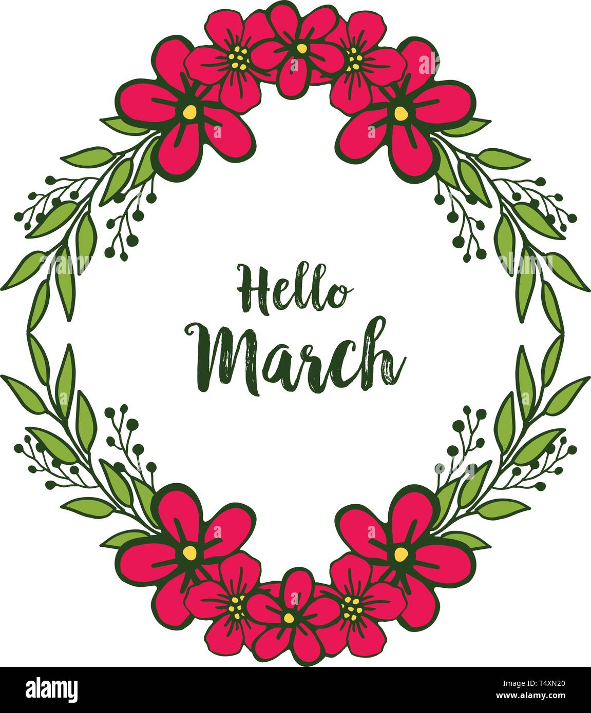 Vector illustration ornate of flower frame with invitation of happy ...