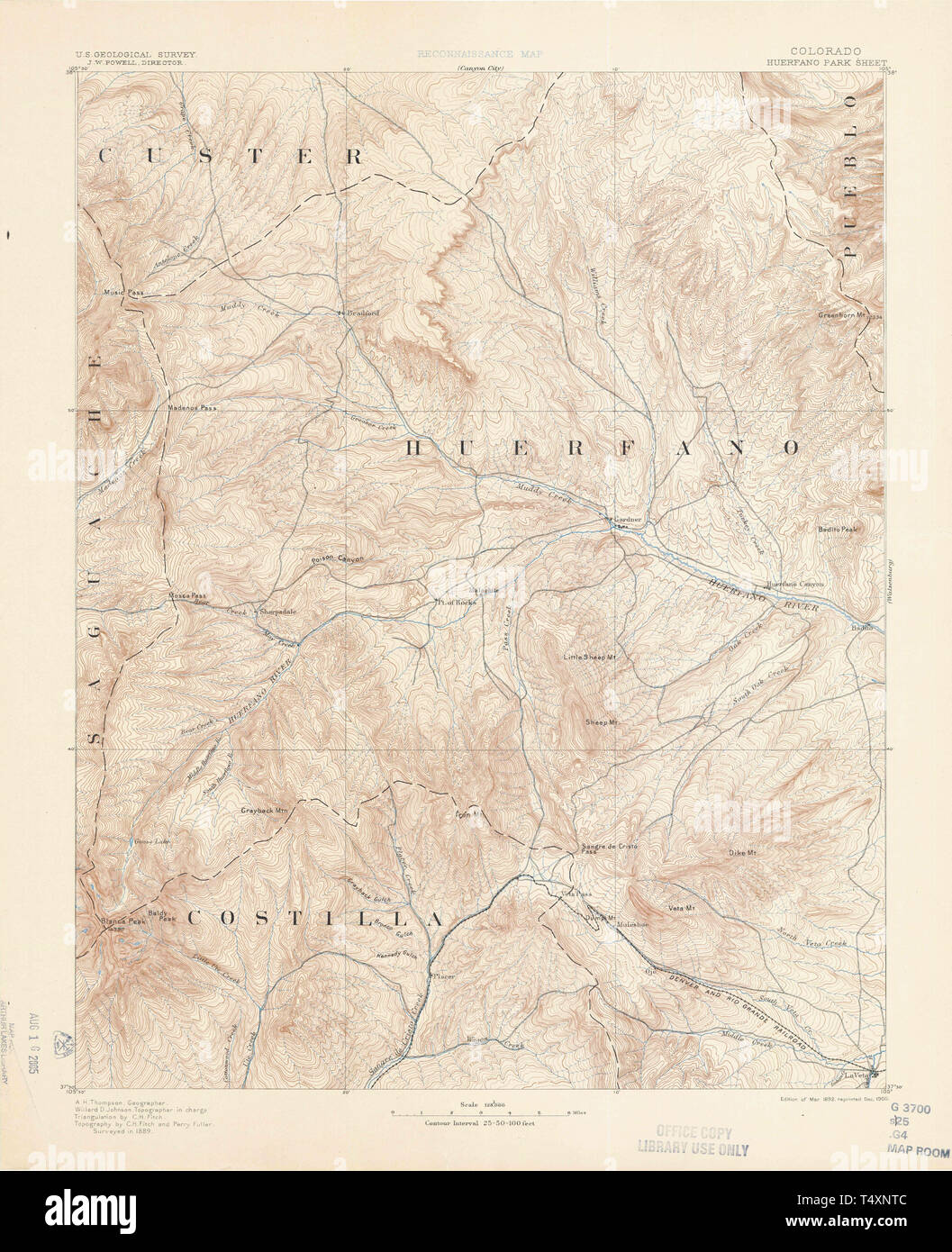 Huerfano map hi-res stock photography and images - Alamy