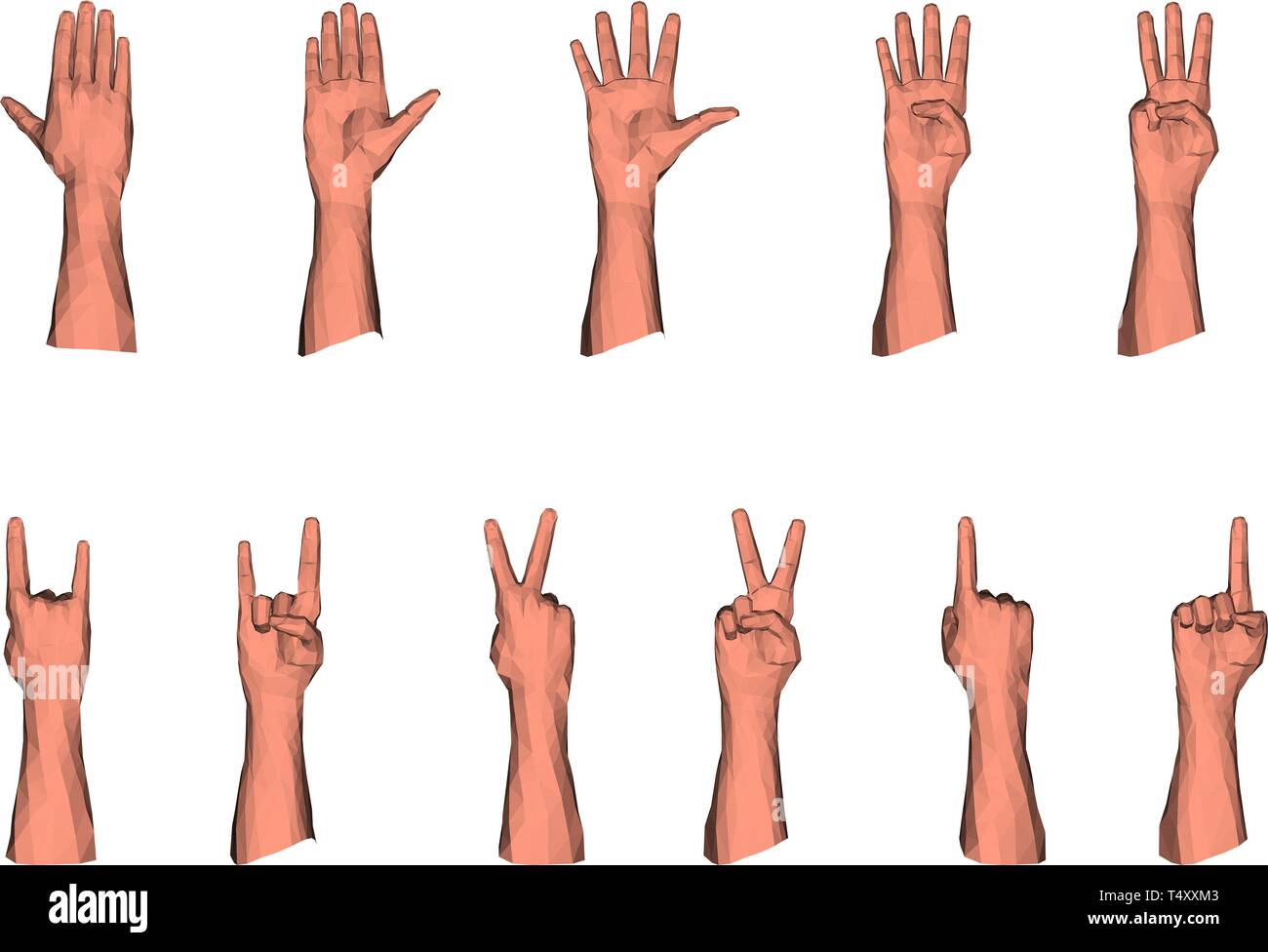 Hand gestures counting fingers Stock Vector Images - Alamy